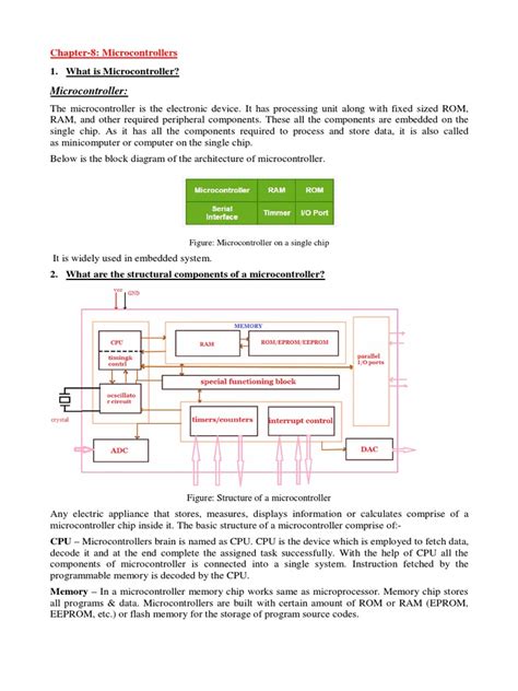 microcontrollers pdf microcontroller central processing unit