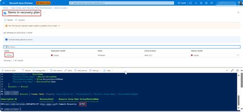 azure site recovery powershell how to get a list of all the vms in a recovery plan stack
