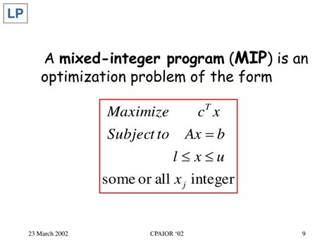 ppt a new generation of mixed integer programming codes powerpoint presentation id 4850462