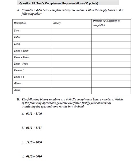 solved question 3 two s complement representations 30