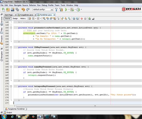 belajar netbeans cara menggunakan fungsi enter