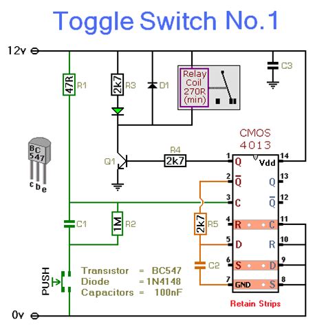 Electronic Toggle Switch No1 Circuit Diagram And Instructions