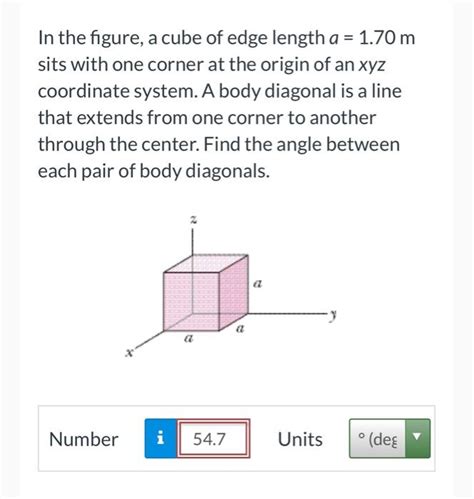 solved in the figure a cube of edge length a 1 70 m sits