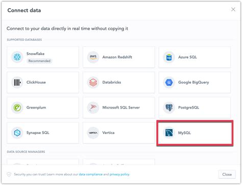 Create A MySQL Data Source GoodData Cloud