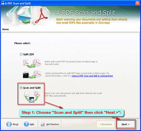 how to use hp scanner to create multiple pdf files based on barcode [a ]