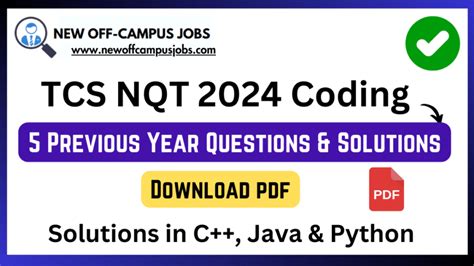 tcs nqt 2024 coding questions and solutions 5 different previous year questions and solutions