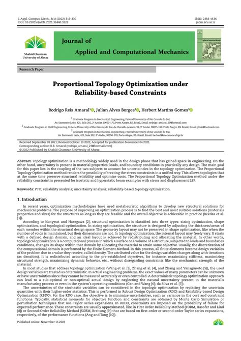 pdf proportional topology optimization under reliability based constraints