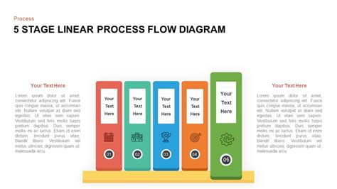 5 Steps Linear Process Flow Diagram Template For PowerPoint Keynote