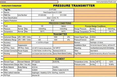 List Of Instrumentation Project Engineering Documents