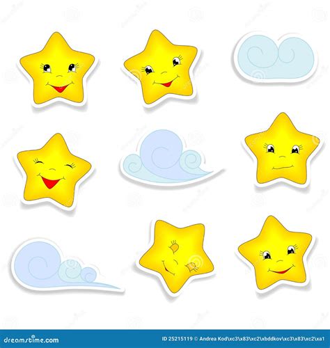 Estrelas E Nuvens Dos Desenhos Animados Ilustração do Vetor