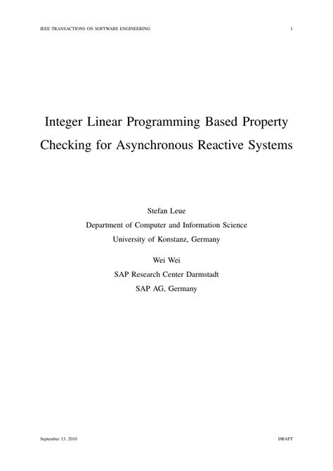 pdf integer linear programming based property checking for asynchronous reactive system