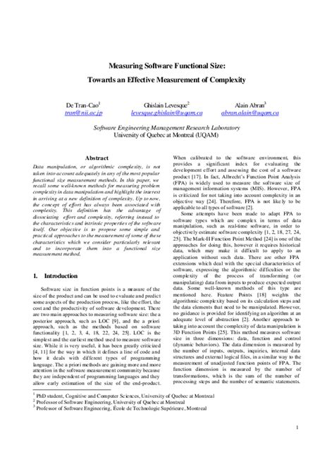 pdf measuring software functional size towards an effective measurement of complexity alain