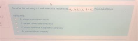 solved consider the following null and alternative