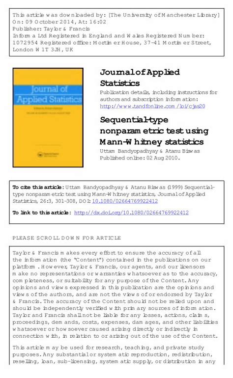 pdf sequential type nonparametric test using mann whitney statistics dokumen tips