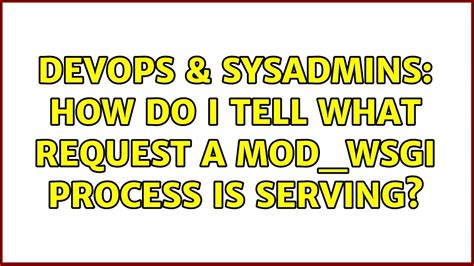 DevOps SysAdmins How Do I Tell What Request A Mod Wsgi Process Is