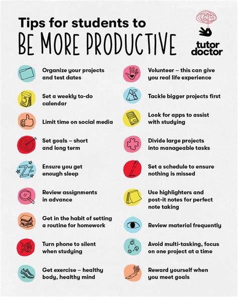 Infographic Productivity Tips Exam Study Tips Good Study Habits