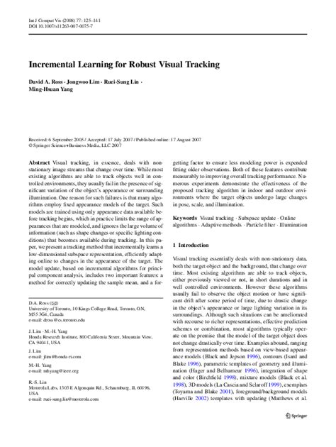 pdf incremental learning for robust visual tracking ming hsuan yang
