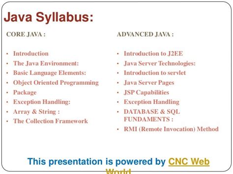 java training syllabus
