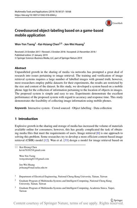 crowdsourced object labeling based on a game based mobile application