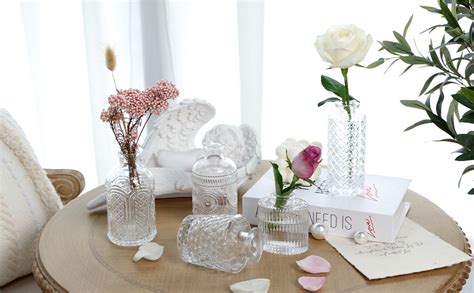 Cucumi 24 Glass Bud Vase Set Small Vases For Flowers Clear Bud Vases For Centerpieces Mini