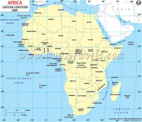 Africa Latitude And Longitude Map
