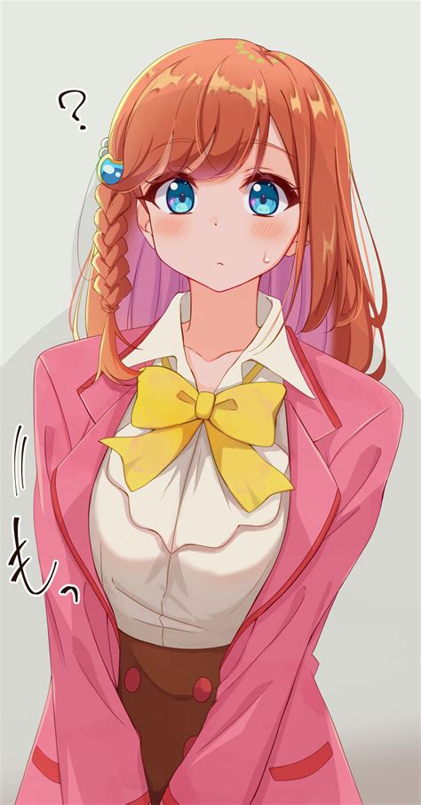 Safebooru 1girl Absurdres Blue Eyes Blush Bow Bowtie Braid Closed Mouth Gradient Background