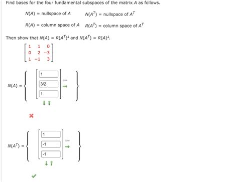 solved find bases for the four fundamental subspaces the