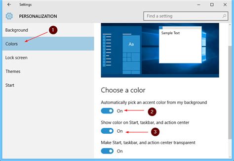 How To Set Start Menu Taskbar Color Based On Desktop Background In
