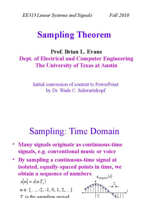 sampling theorem lecture 16 pdf sampling signal processing signal electrical engineering
