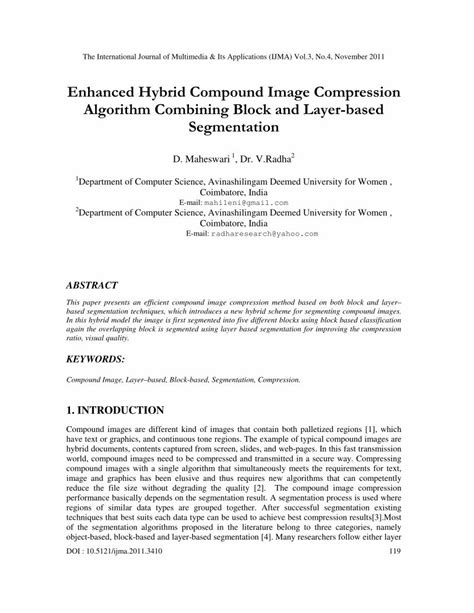pdf enhanced hybrid compound image compression algorithm ijma v3n4