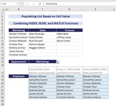 How To Populate List Based On Cell Value In Excel 8 Methods