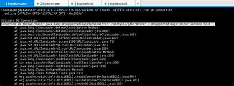 oozie时出现exception in thread main java lang unsupportedclassversionerror com mysql jdbc driver