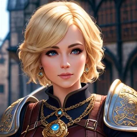 Dandd Human Female Bard Short Blonde Hair Medieval C
