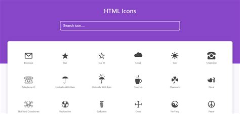 HTML Icons Reference Guide Unicode Character List 60 OFF