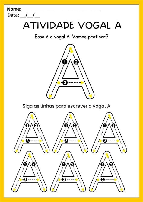 Atividades Vogal A Para Imprimir