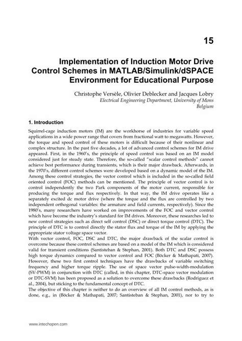 pdf implementation of induction motor drive control schemes in · im control schemes