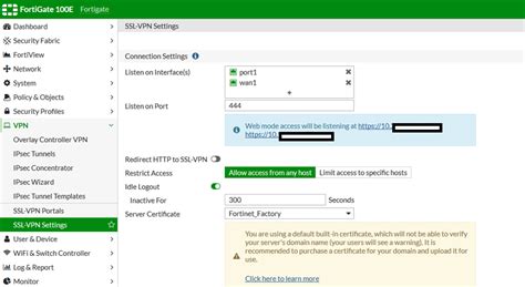 Technical Tip How To Enable SSL VPN Access For Tw Fortinet Community