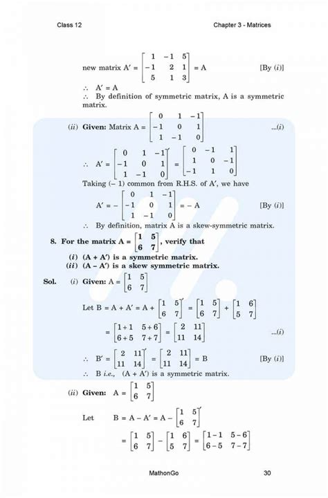 ncert solutions for class 12 maths chapter 3 matrices mathongo