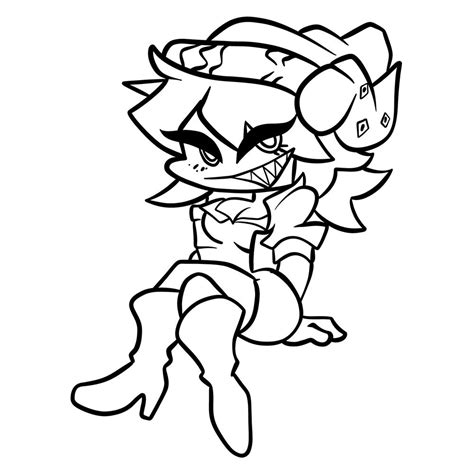 How To Draw Aside Girlfriend From FNF Funkin Aside