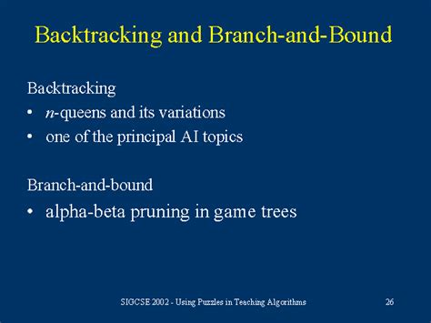 backtracking and branch and bound