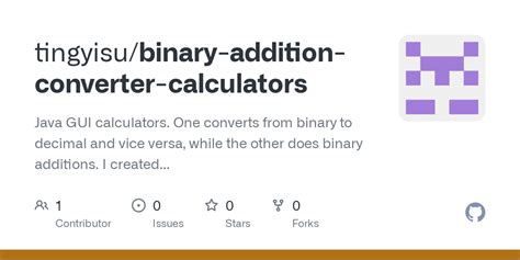binary addition converter calculators src binaryaddition java at master · tingyisu binary