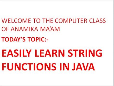 Easily Learn Important STRING Functions In JAVA ICSE ISC Part IV YouTube