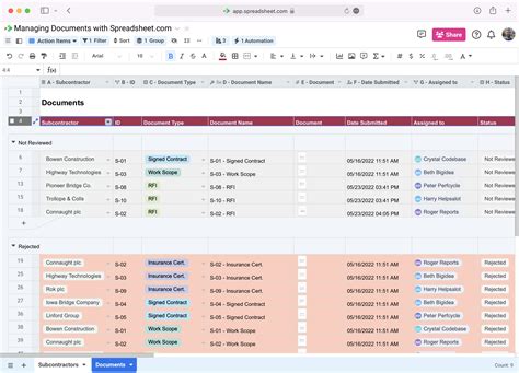 How To Manage Documents During A Project Spreadsheet Guides