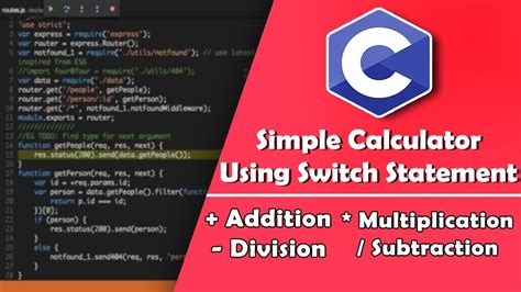 simple calculator program using switch statement c programming tamil youtube