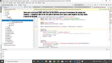 how to run a plugin when we click on a directory or file of the project view ides support