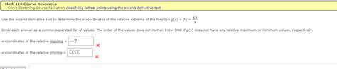 solved curve sketching course packet on classifying