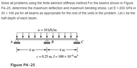 solved solve all problems using the finite element stiffness method for the beams shown in