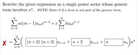 solved rewrite the given expression as a single power series