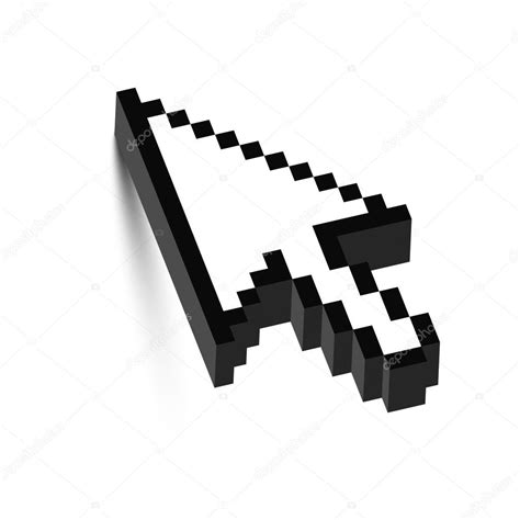 3D Mouse Arrow Cursor With Shadow Vector Stock Vector Image By