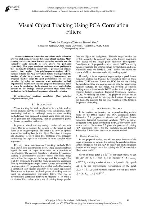 pdf visual object tracking using pca correlation filters